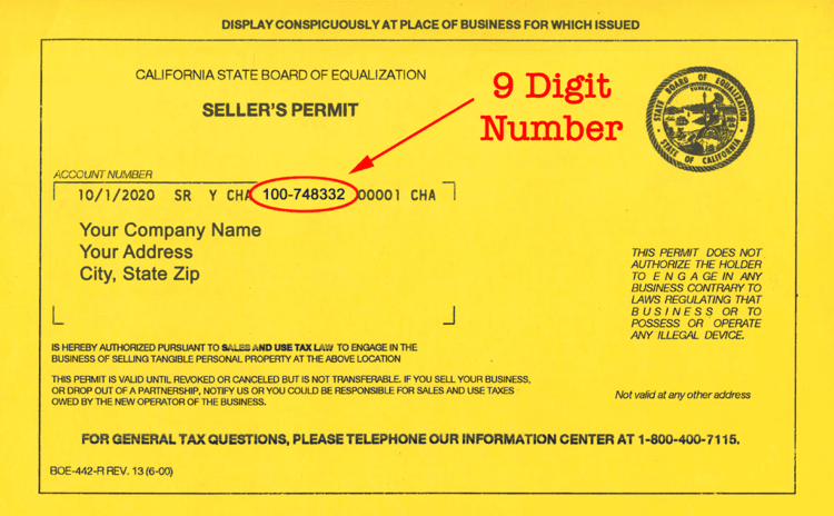 California Resale Certificate Info